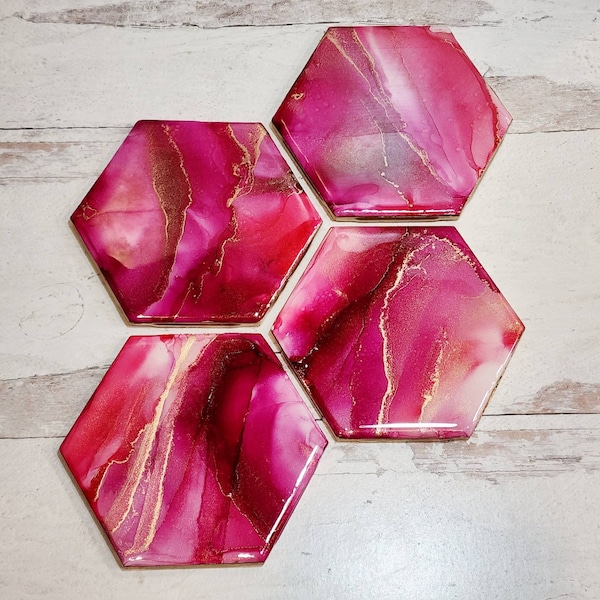 Hexagon Coasters - Etsy
