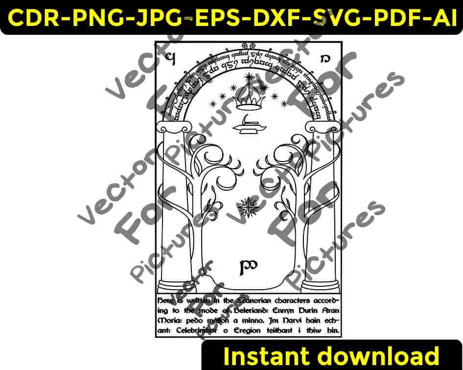 Lotr Cutting Files Lord of the Rings Moria Doors Duron West-door Dar ...