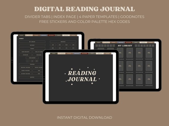 Goodnotes Digital Reading / Book Journal With Free Stickers - Etsy