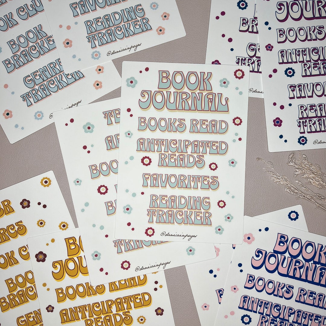 Retro Book Journal Header Sticker Sheet Bullet Journal - Etsy