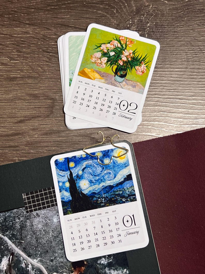 2026 Van Gogh Mini Calendar Cards | Pocket Monthly Planner Cards - Etsy