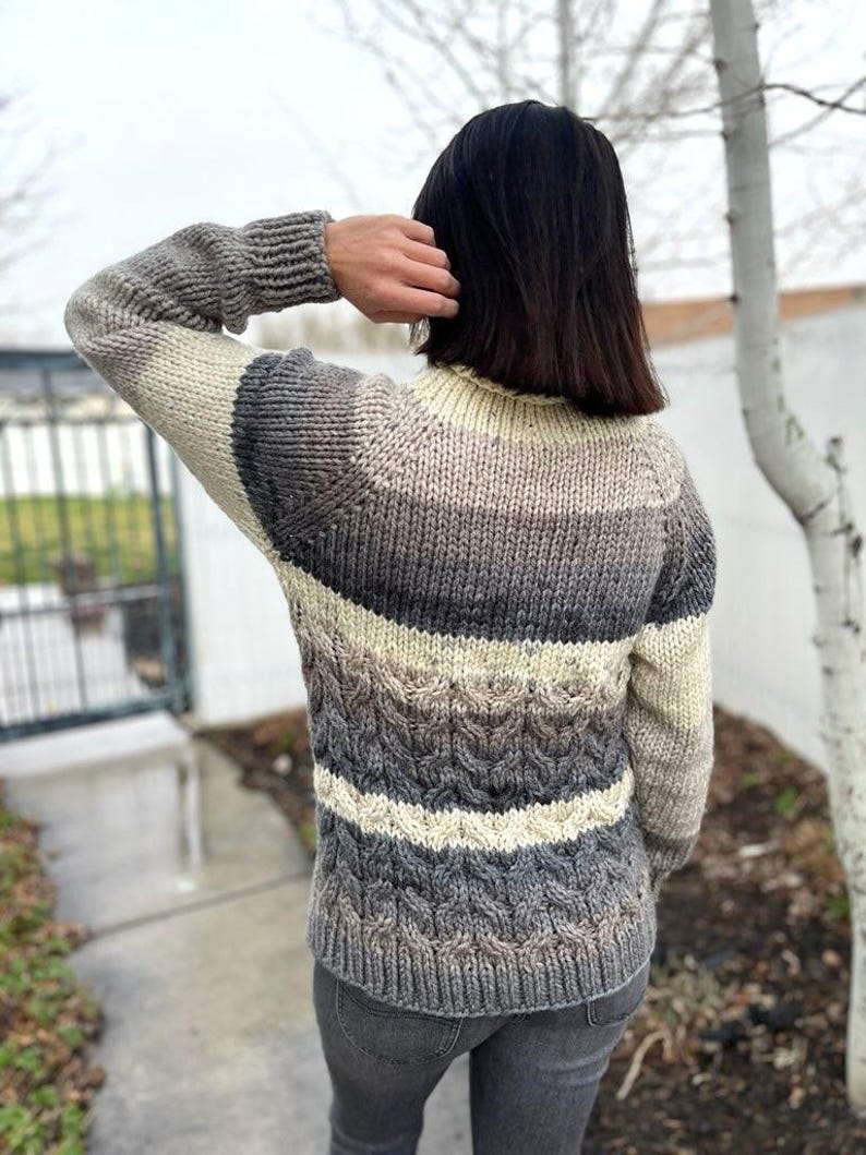 Bulky Knit Sweater Pattern: Easy One-piece Design (PDF Pattern) - Etsy