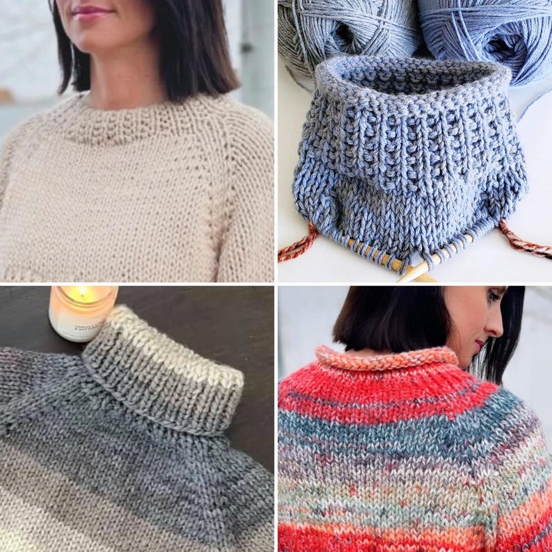 Bulky Knit Sweater Pattern: Easy One-piece Design (PDF Pattern) - Etsy