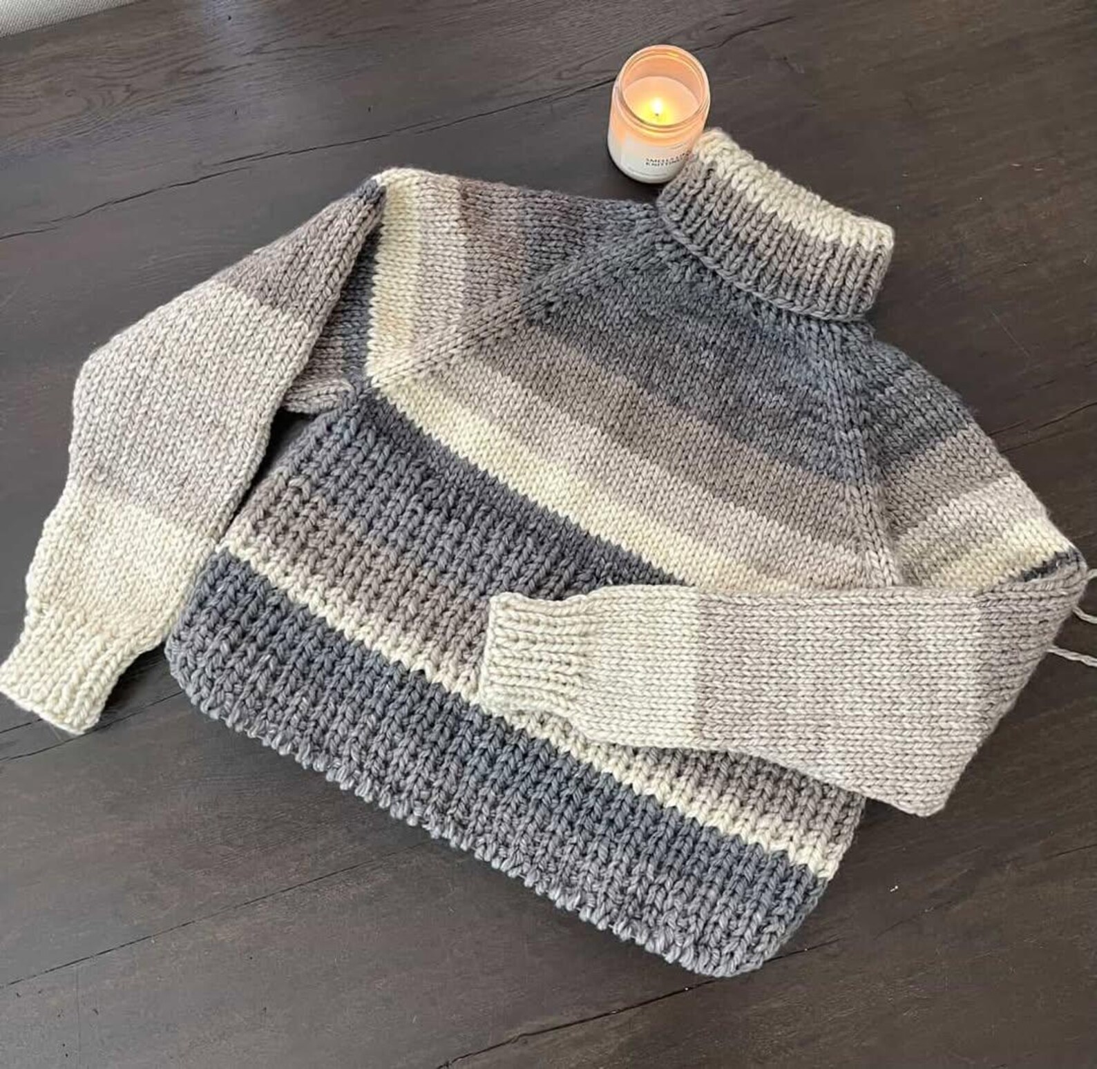 Bulky Knit Sweater Pattern: Easy One-piece Design (PDF Pattern) - Etsy