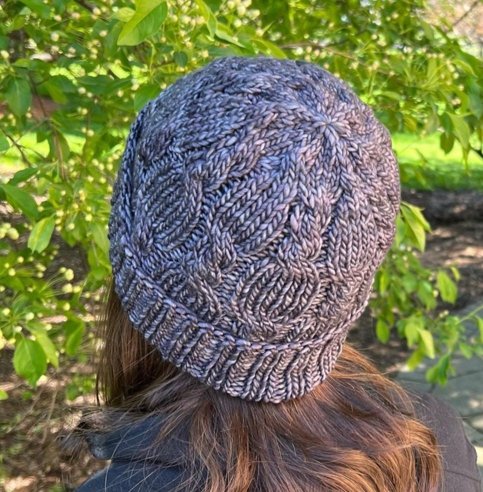 Comfy Cable Beanie Knitting Pattern: Bulky Yarn, Folded Brim (PDF ...