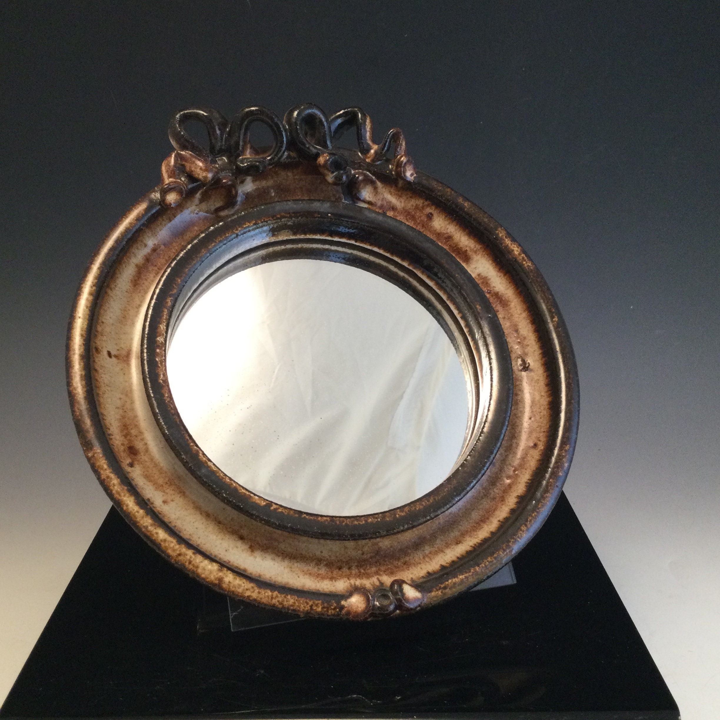 Vintage Earthenware Pottery Hanging Mirror - Etsy