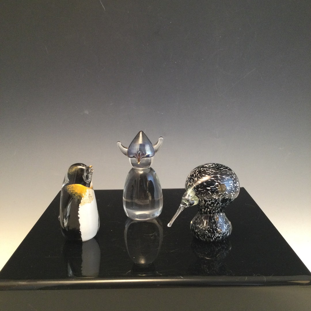 Set of 3 Vintage Glass Paperweights - Etsy