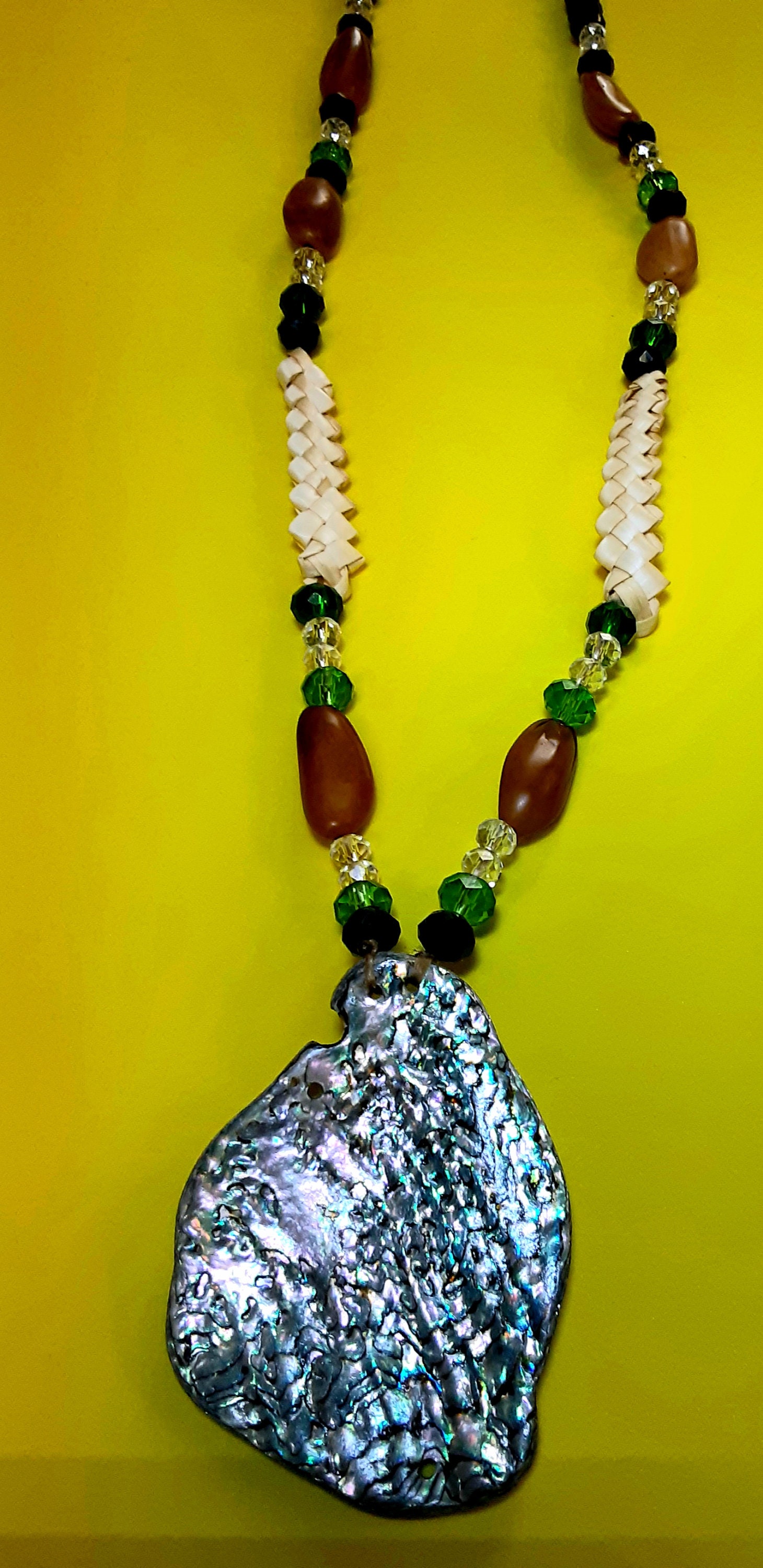 Handcrafted Single Strand Native Abalone Necklace