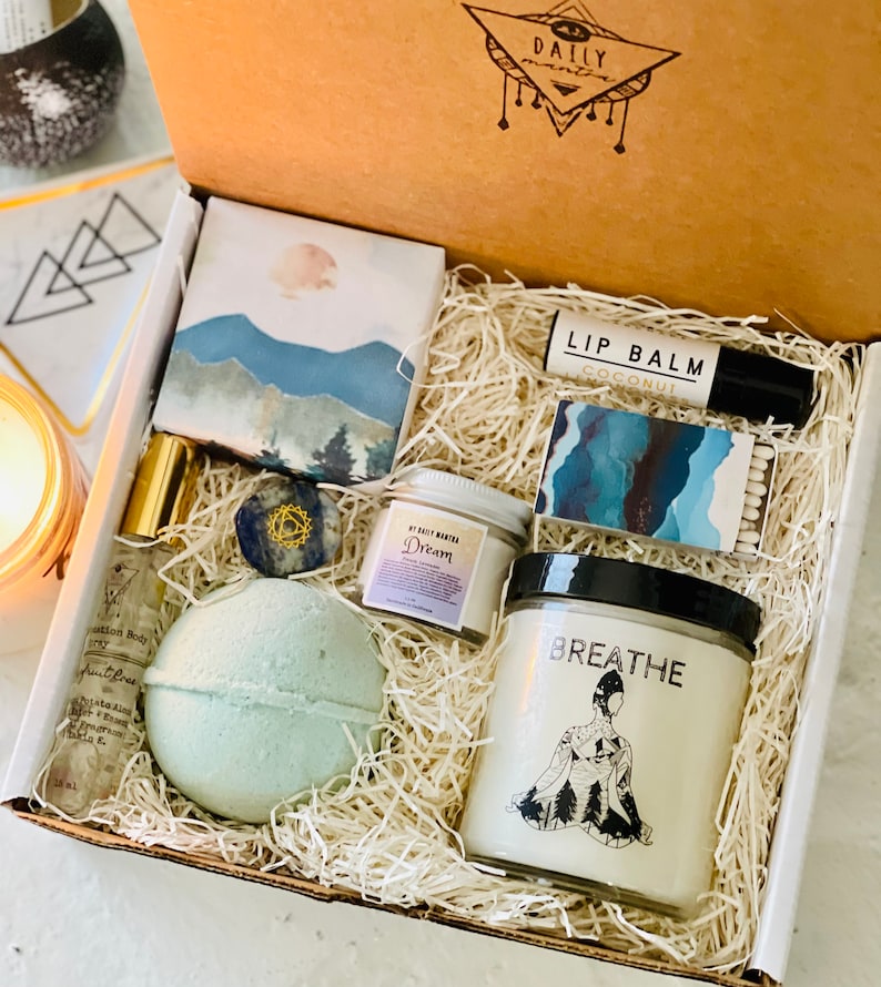 Breathe Gift Box Break up Gift Soy Candle Gift Meditation | Etsy