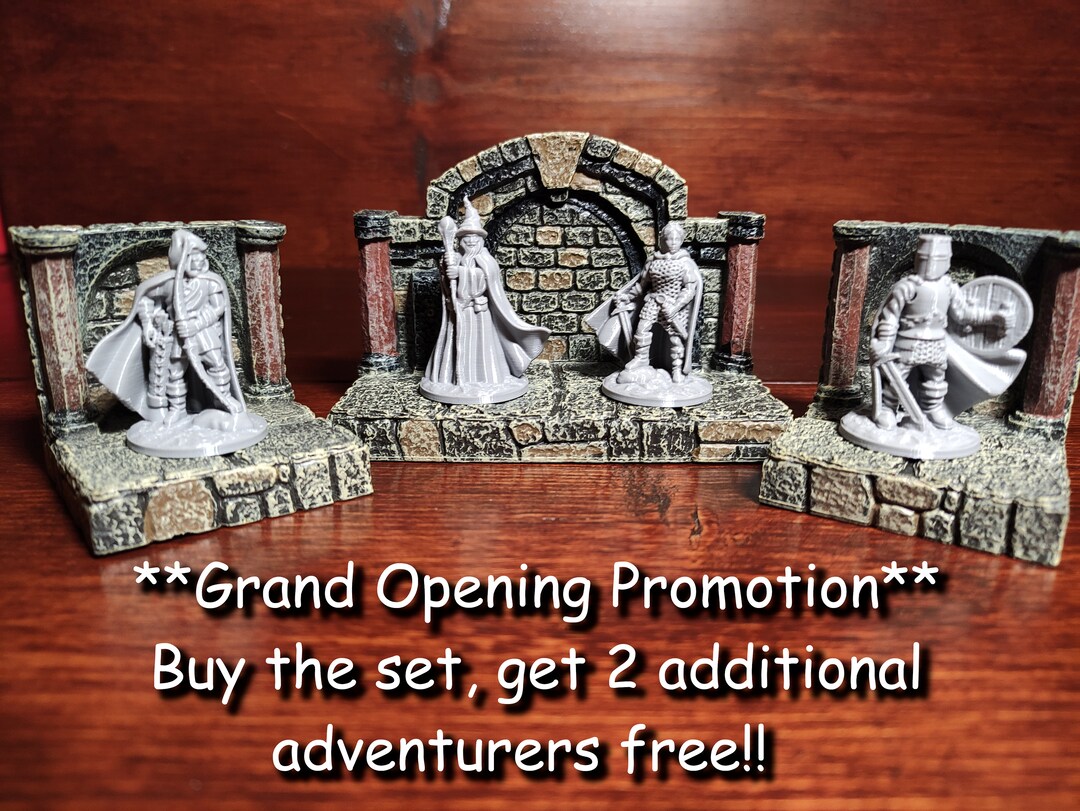 Adventurer Miniatures Archer, Fighter, Ranger & Wizard Dnd Pathfinder ...