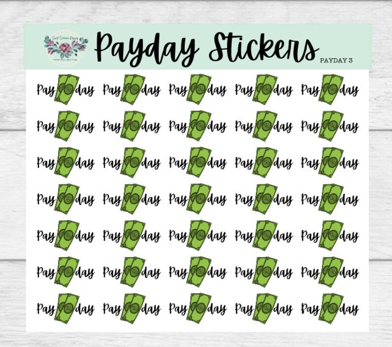 Payday Planner Stickers 35 Payday Stickers Tiny Money Stack | Etsy