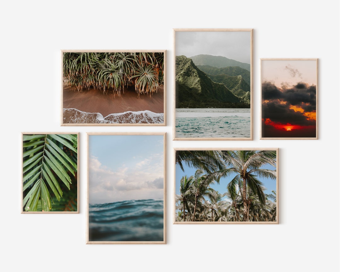 Tropical Photo Gallery Set of 6 Tropical Wall Art Tropical - Etsy