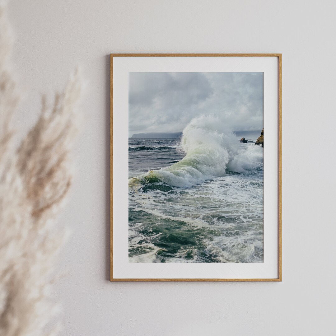 Fall Oregon Coastal Wave Photo Print, Nature Gallery Wall Set, Ocean ...