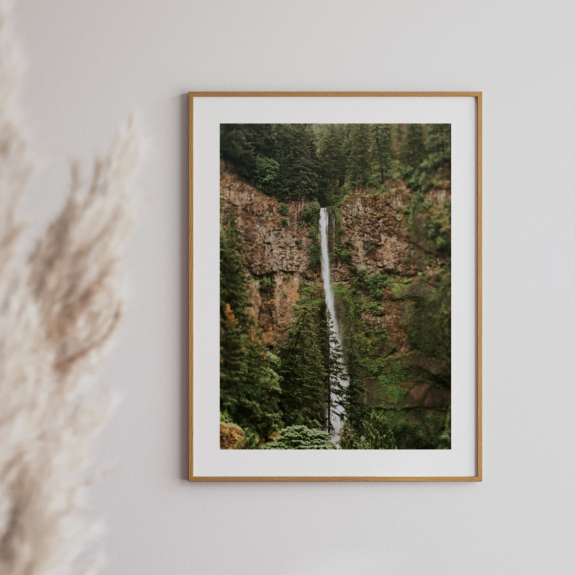 Fall Oregon Mountain Waterfall Photo Print Split Set of 3, Nature ...