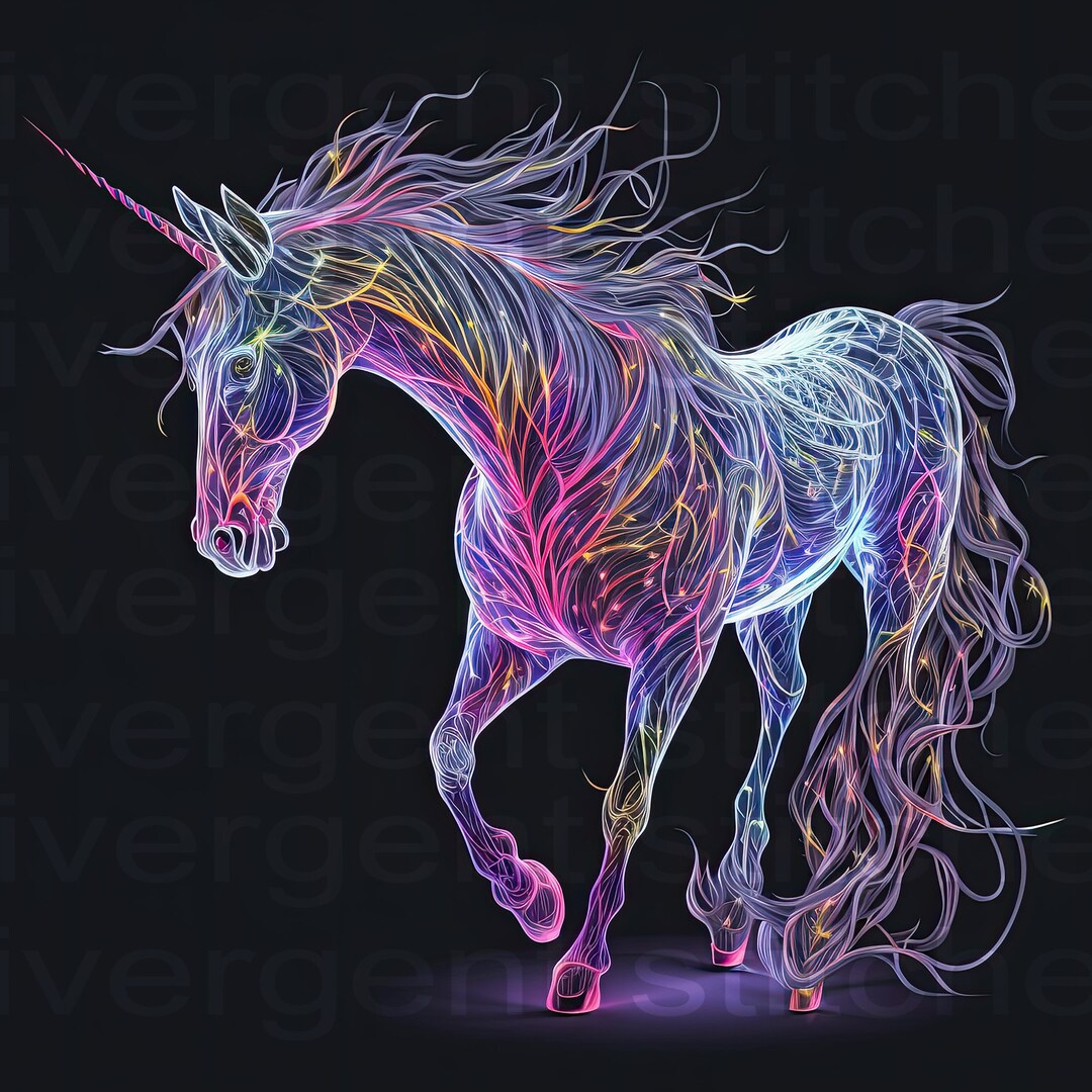 Sublimation Graphic Printout Transfer - Neon Unicorn - Commercial Use ...