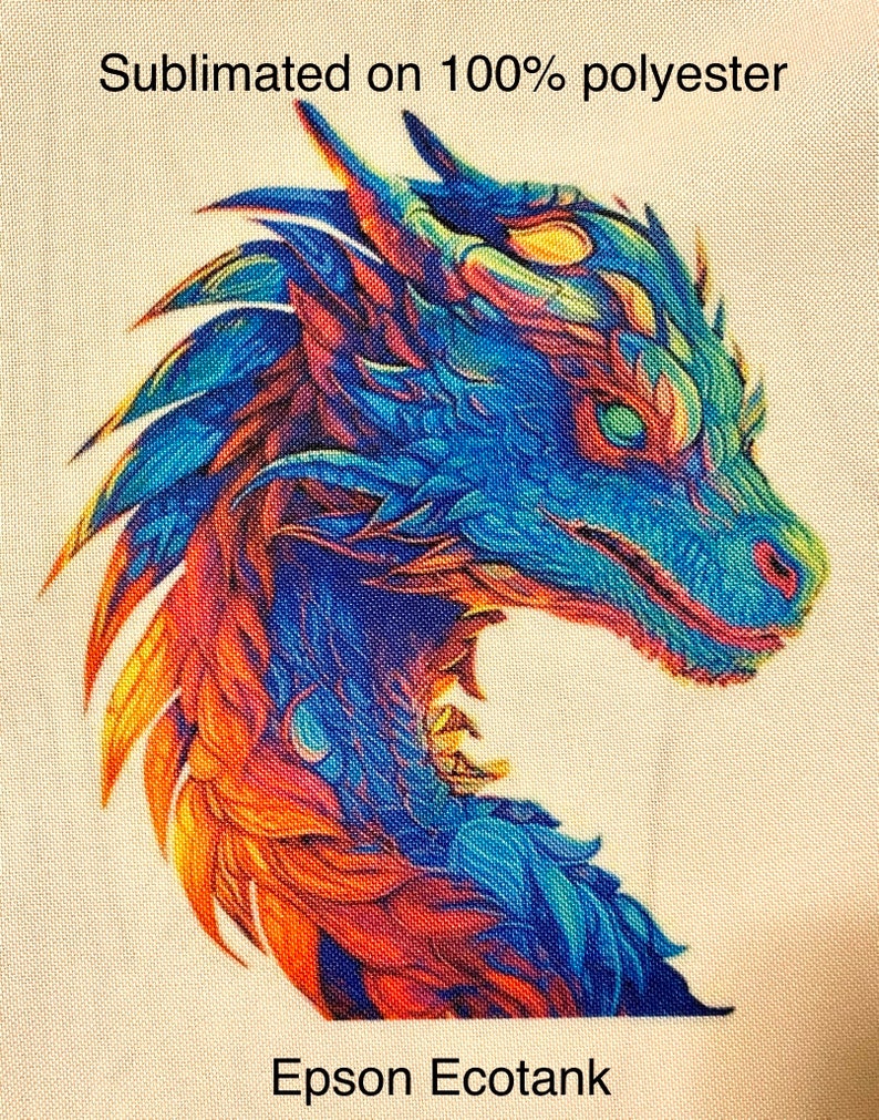 Sublimation Graphic Printout Transfer - Neon Dragon 1 - Commercial Use ...