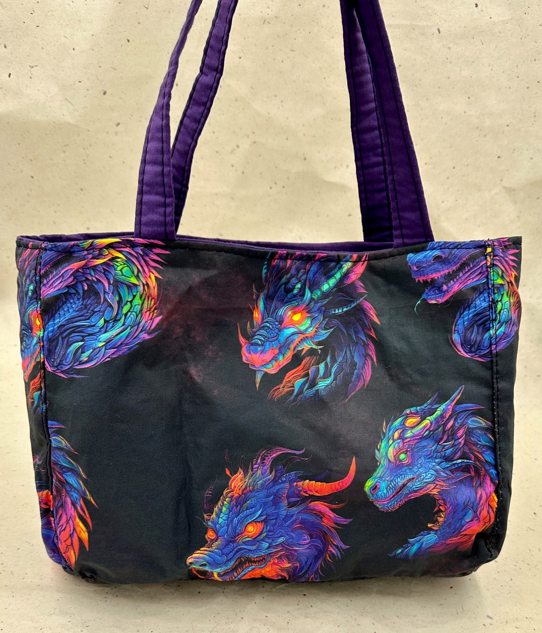 UNIQUE Neon Dragon Project Tote Bag - Etsy