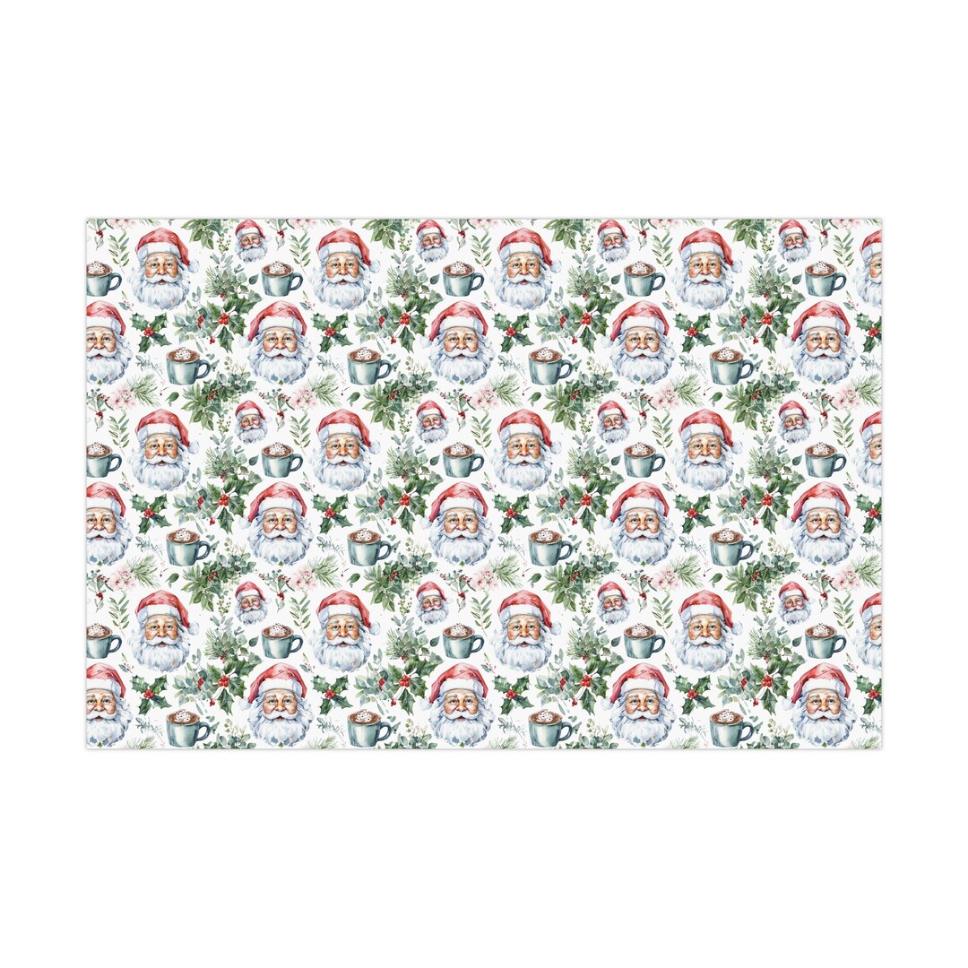 Santa Hot Cocoa Christmas Gift Wrap - Etsy