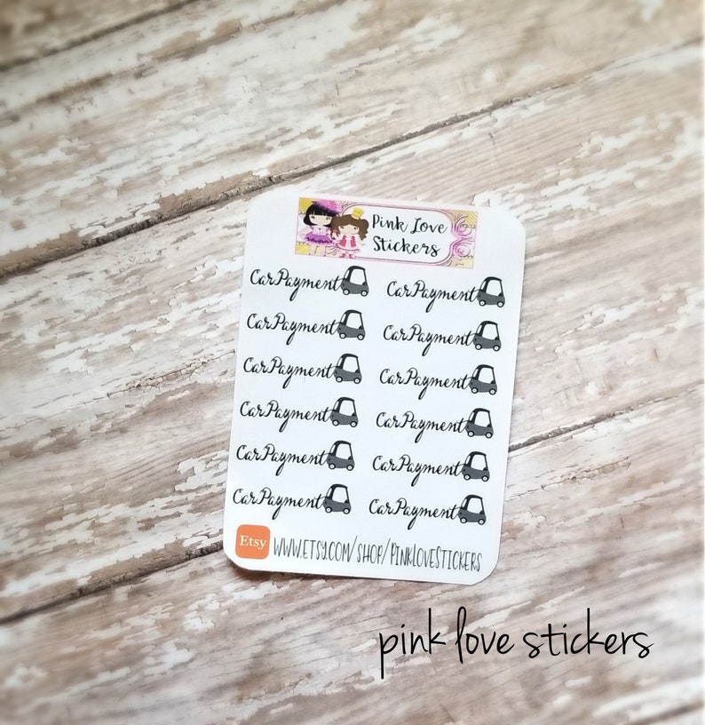 Car Payment Stickers Budget Stickers Planner Stickers Functional ...