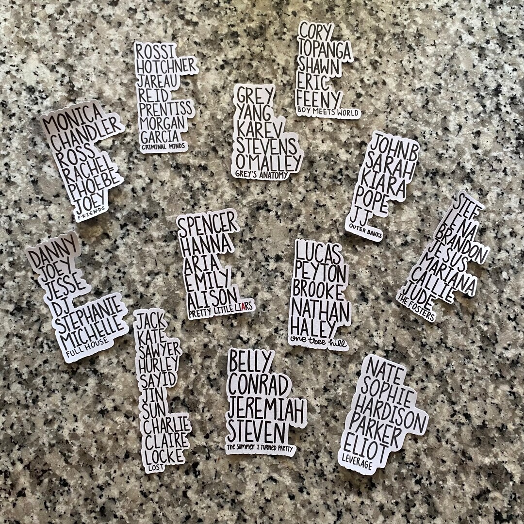 TV Show Character Name Stickers || Waterproof || Grey’s Anatomy|full ...