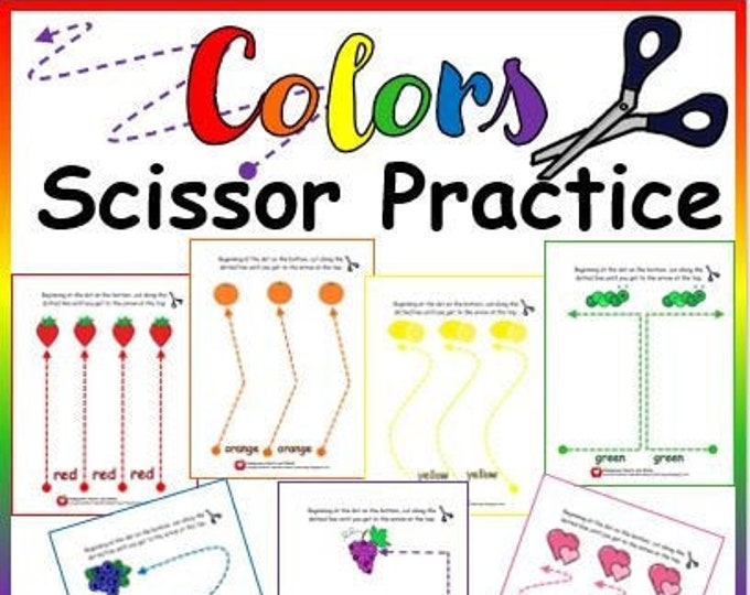 Colors Scissor Practice - Etsy