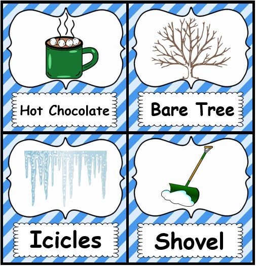 Christmas and Winter Flashcards - Etsy