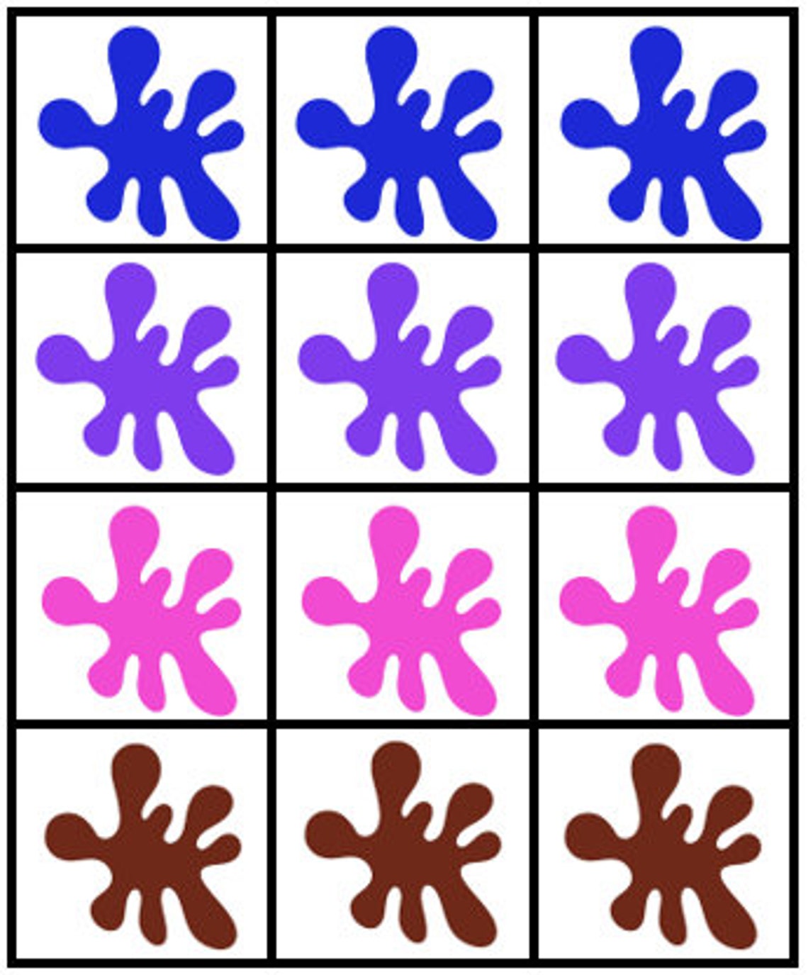 Paint Splat Color Sort With Word Tracers - Etsy