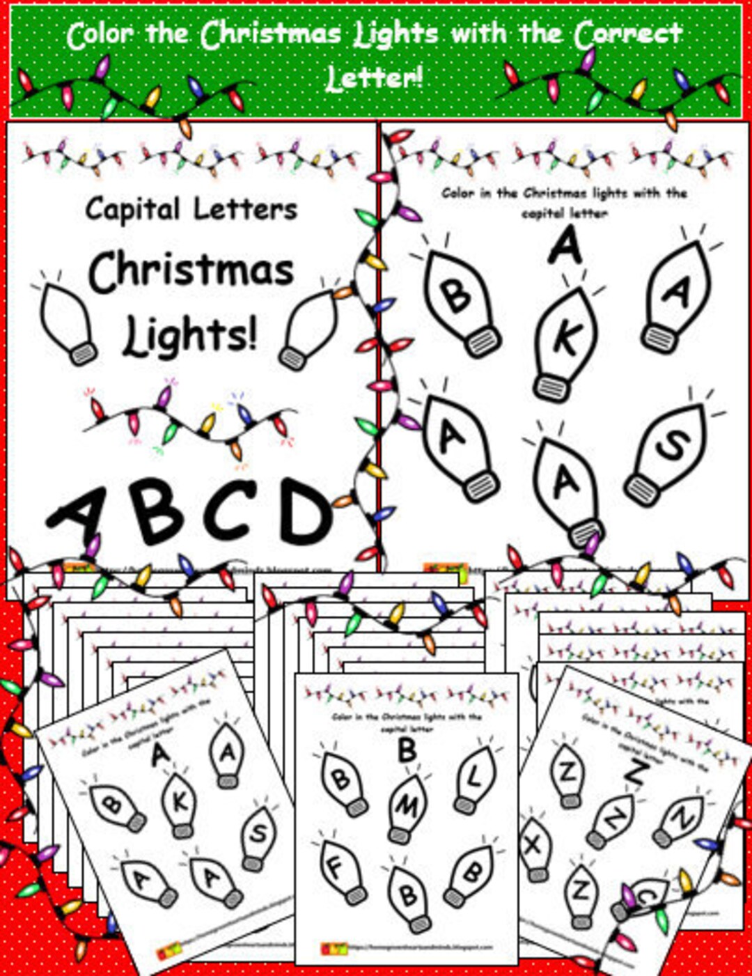 Christmas Lights Letters (capital) - Etsy