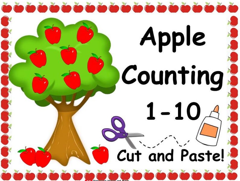 Manzana Contando 1-10 Cortar y Pegar - Etsy México