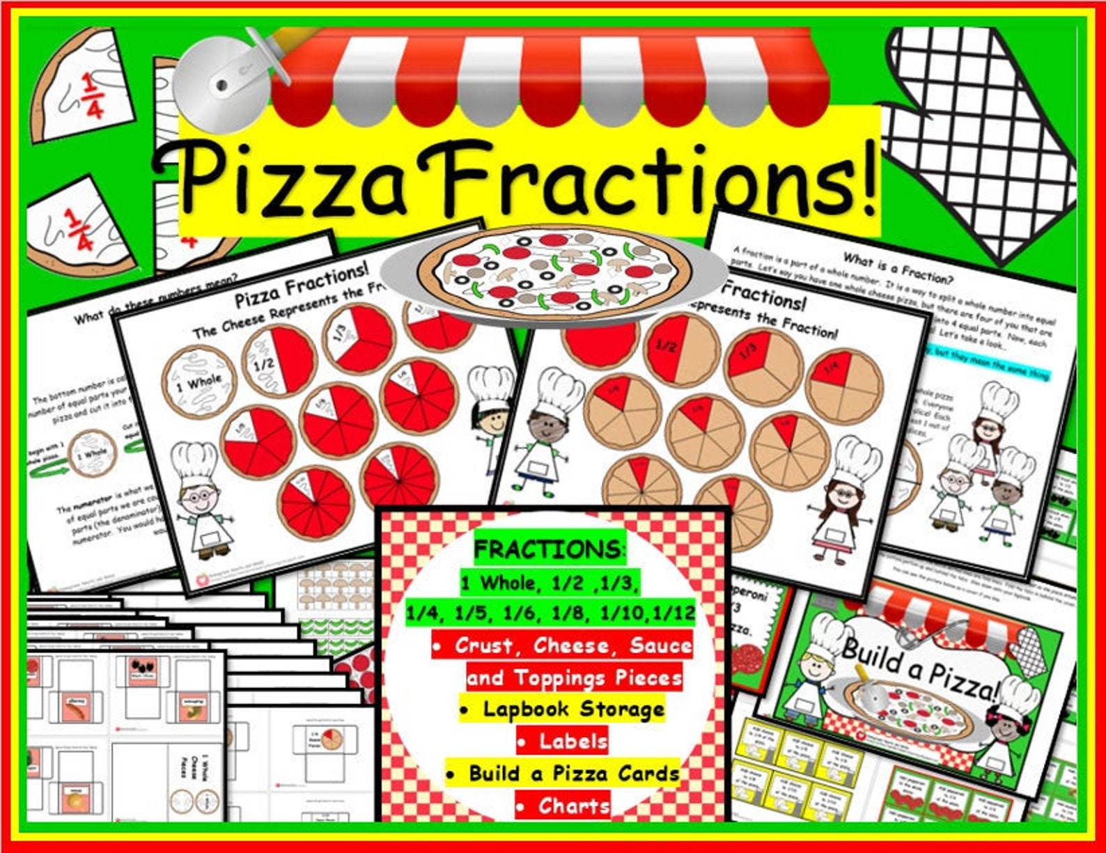 Pizza Fractions - Etsy
