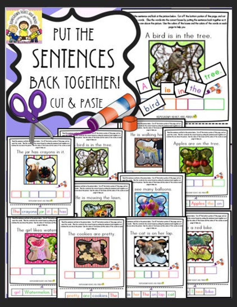 Put the Sentences Back Together (cut and Paste) - Etsy
