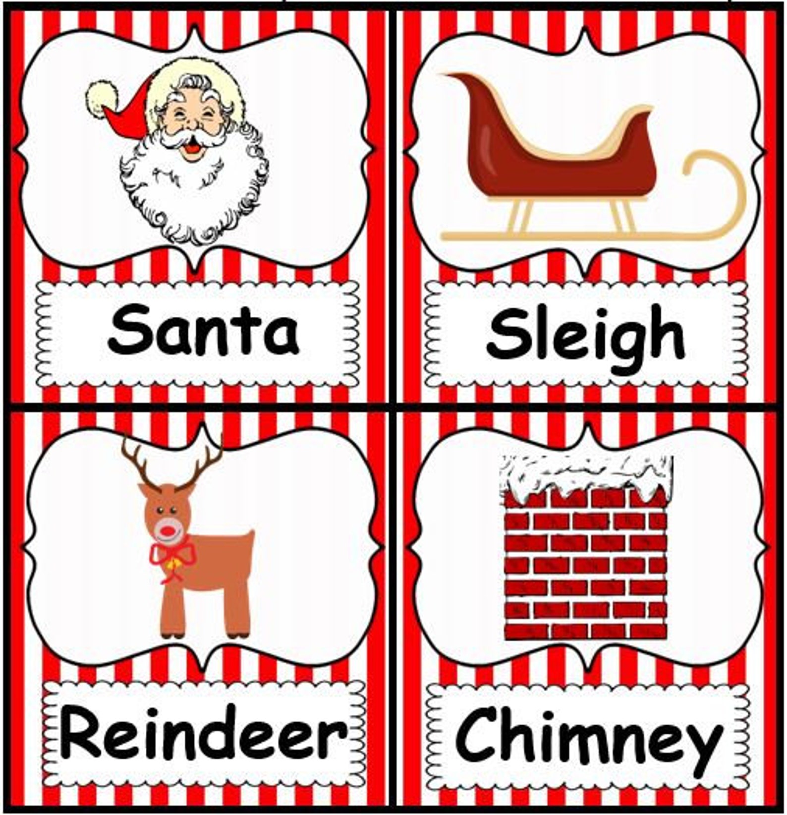 Christmas and Winter Flashcards - Etsy