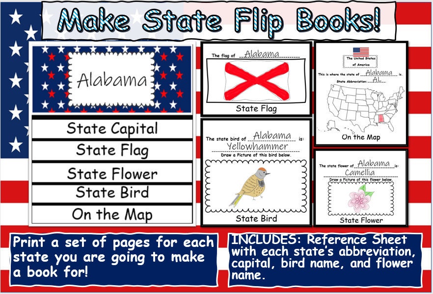Make State Flip Books! - Etsy