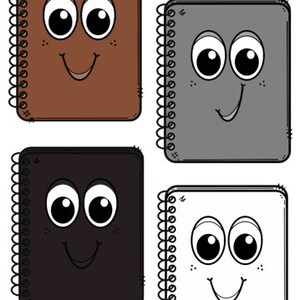 Notebooks and Pencil Friends Clipart! - Etsy