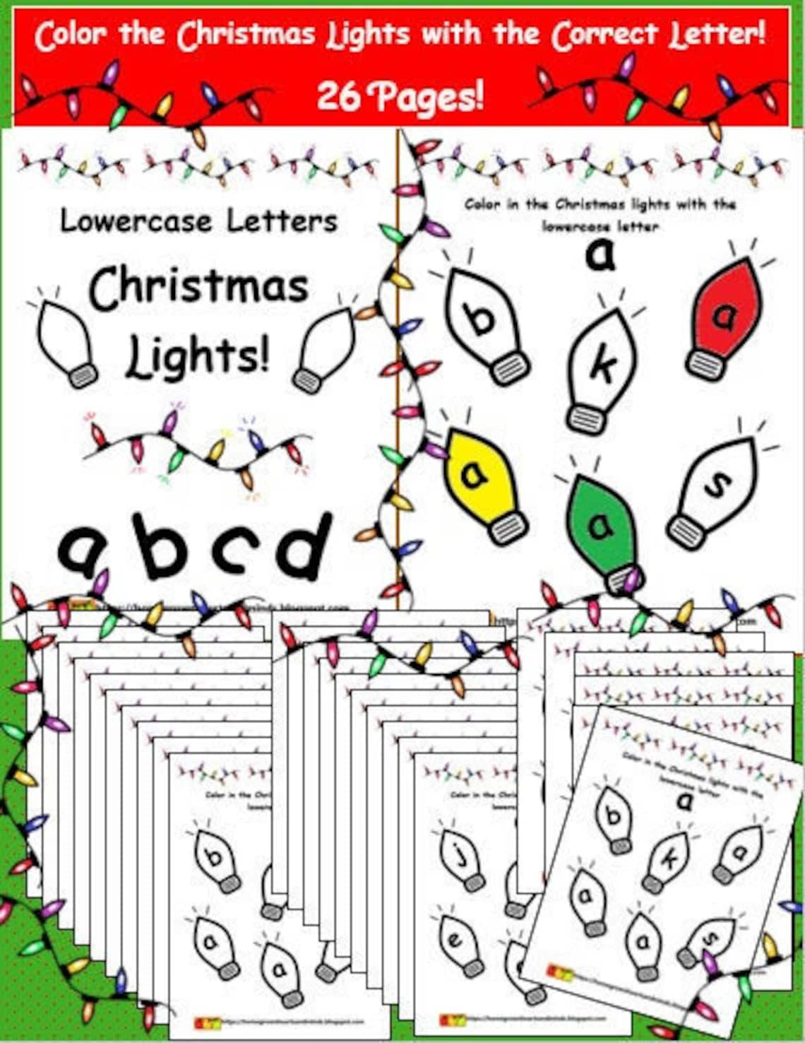 Christmas Lights Letters lowercase - Etsy