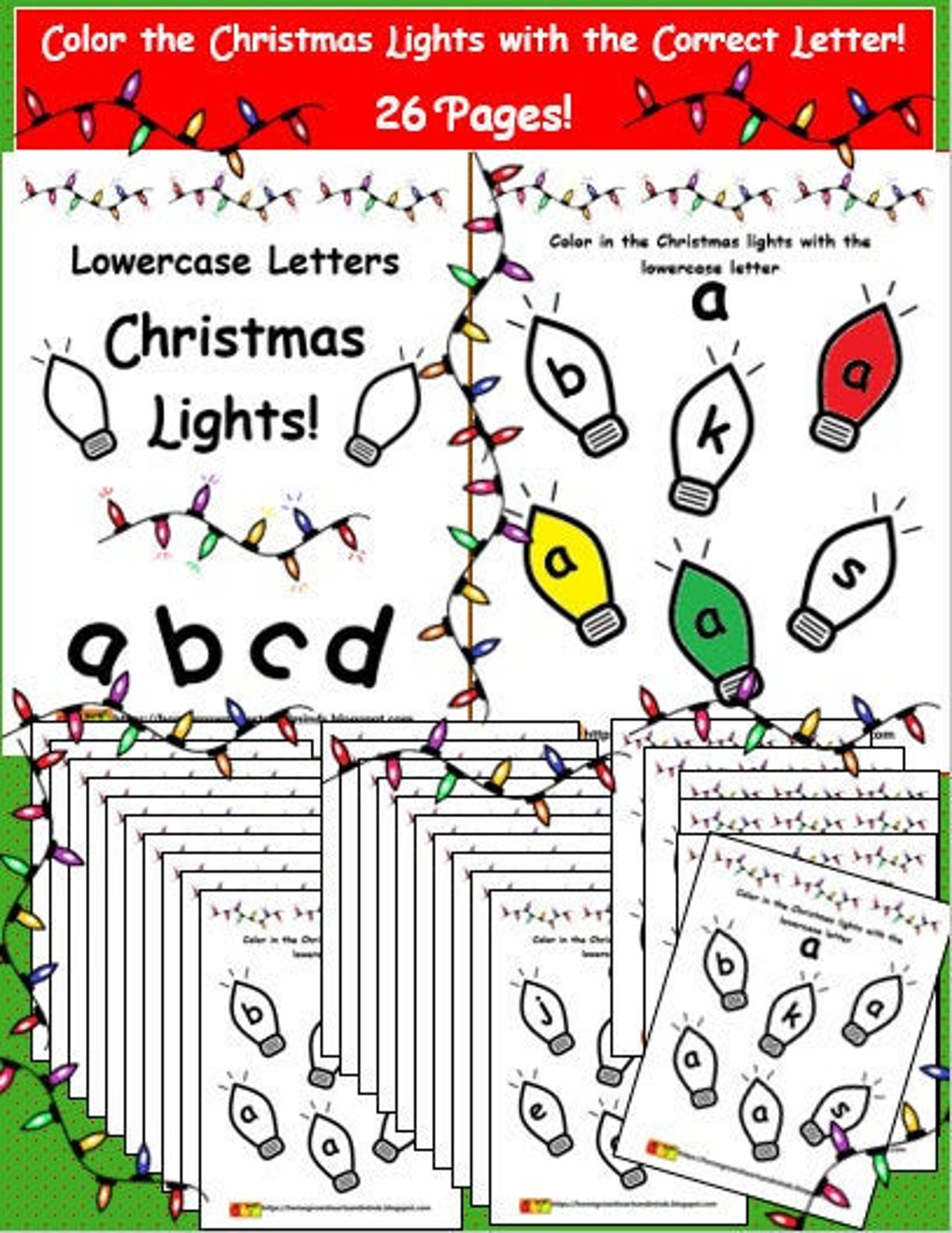 Christmas Lights Letters lowercase - Etsy