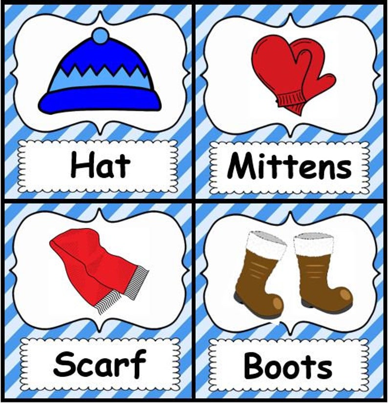 Christmas and Winter Flashcards - Etsy