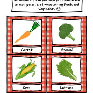 Fruit and Vegetable Sort - Etsy