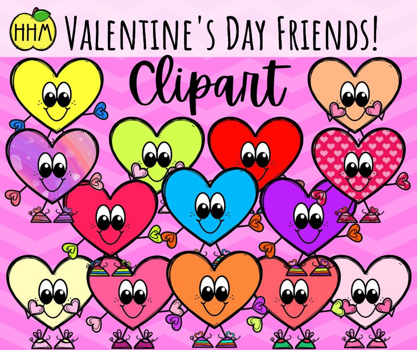 Valentine's Day Friends Clipart - Etsy