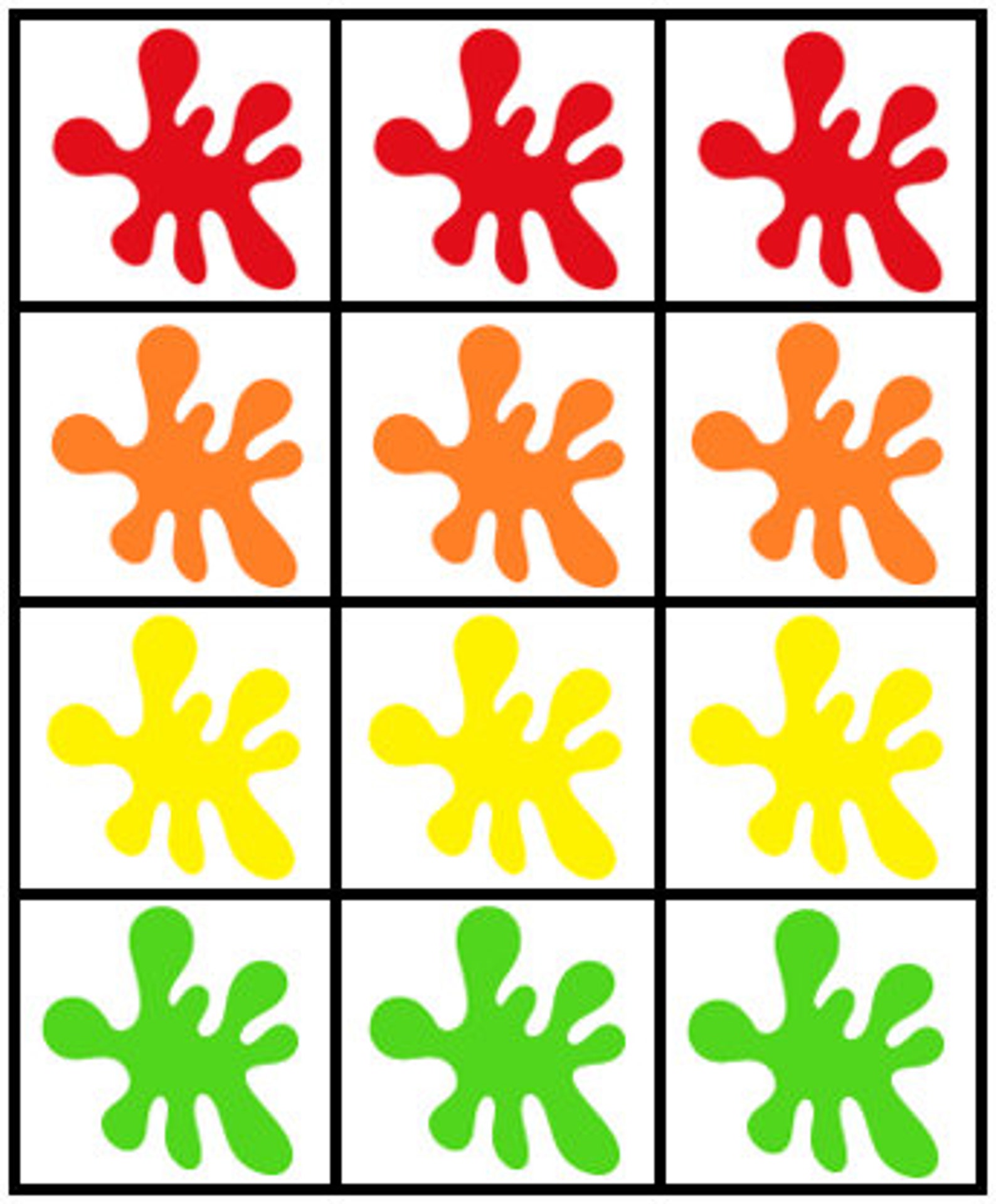 Paint Splat Color Sort With Word Tracers - Etsy