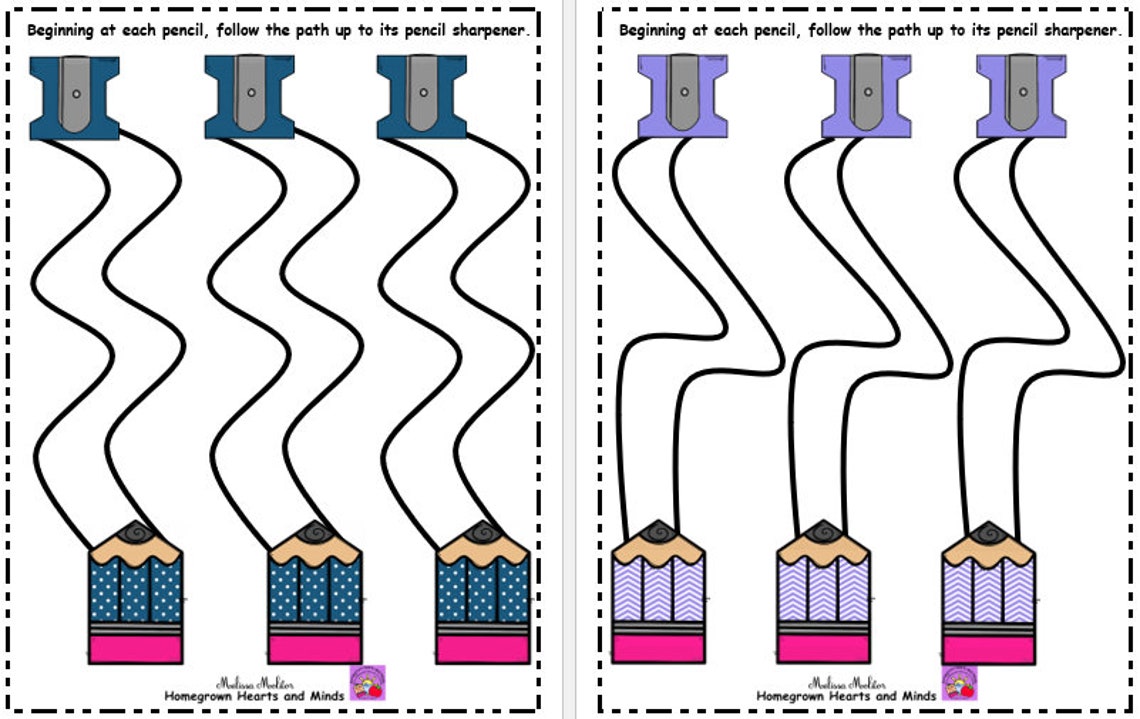 Sharpen the Pencil Path and Line Tracing - Etsy