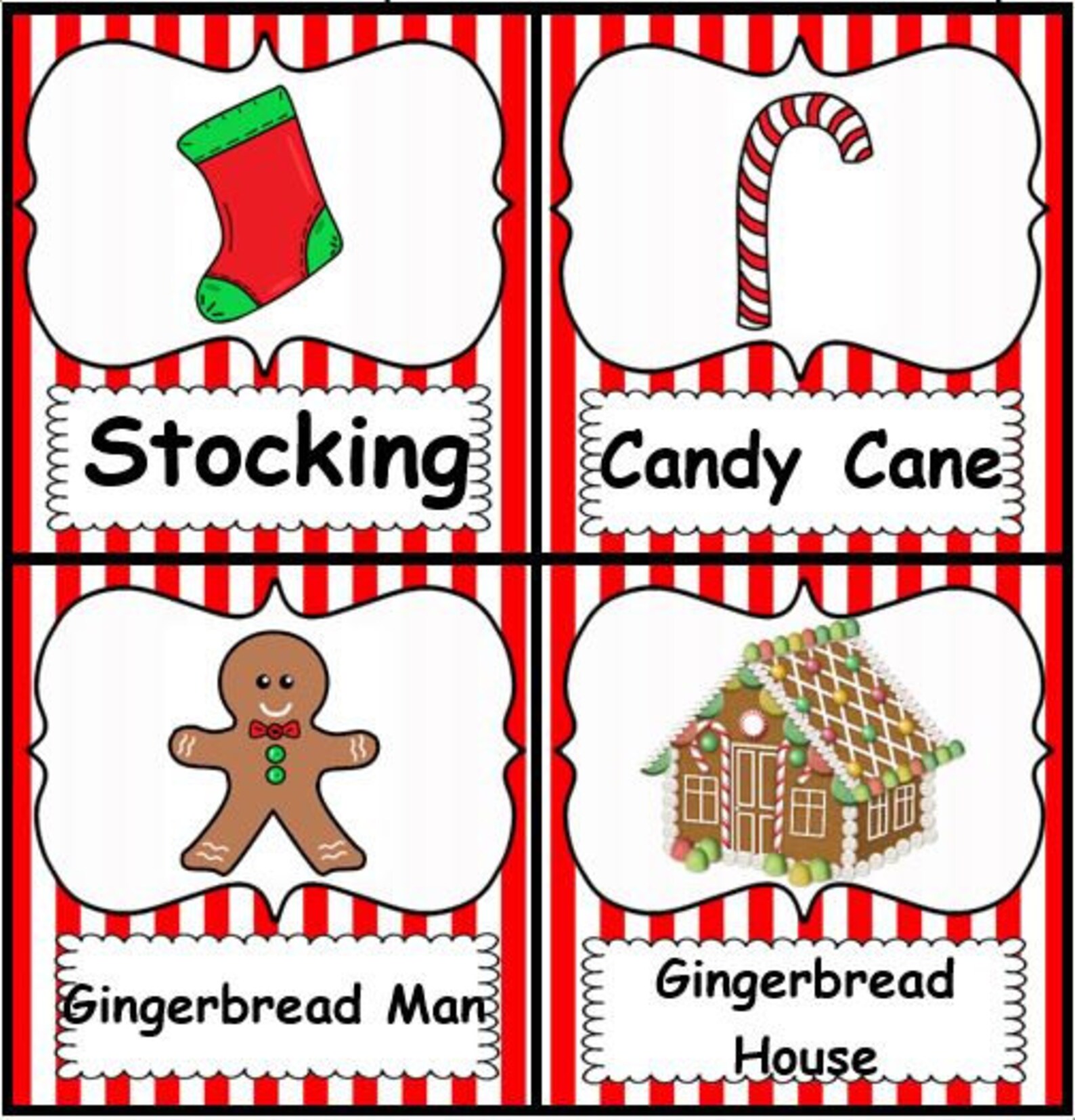 Christmas and Winter Flashcards - Etsy