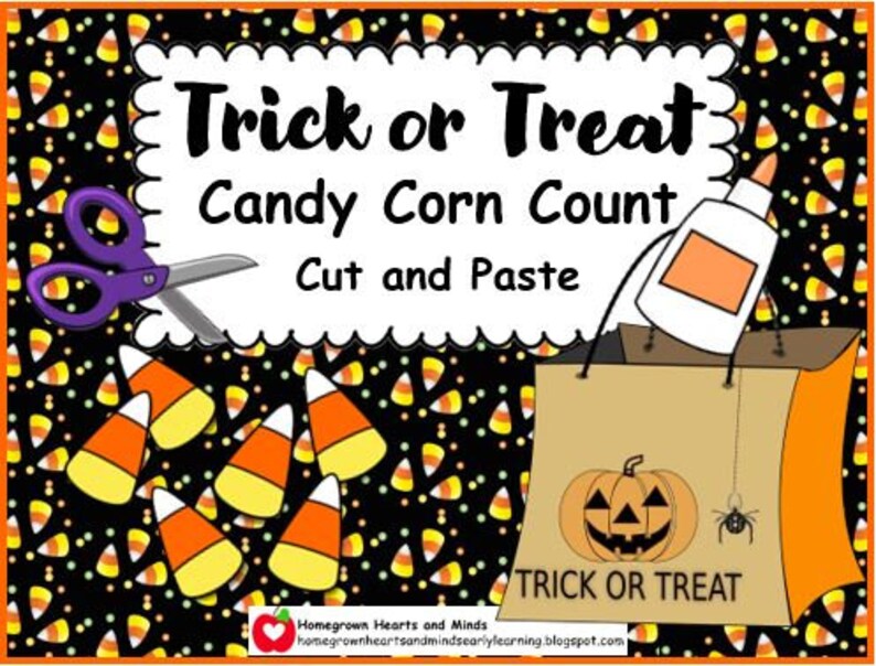 Trick or Treat Candy Corn Count 1-10 Cut and Paste - Etsy