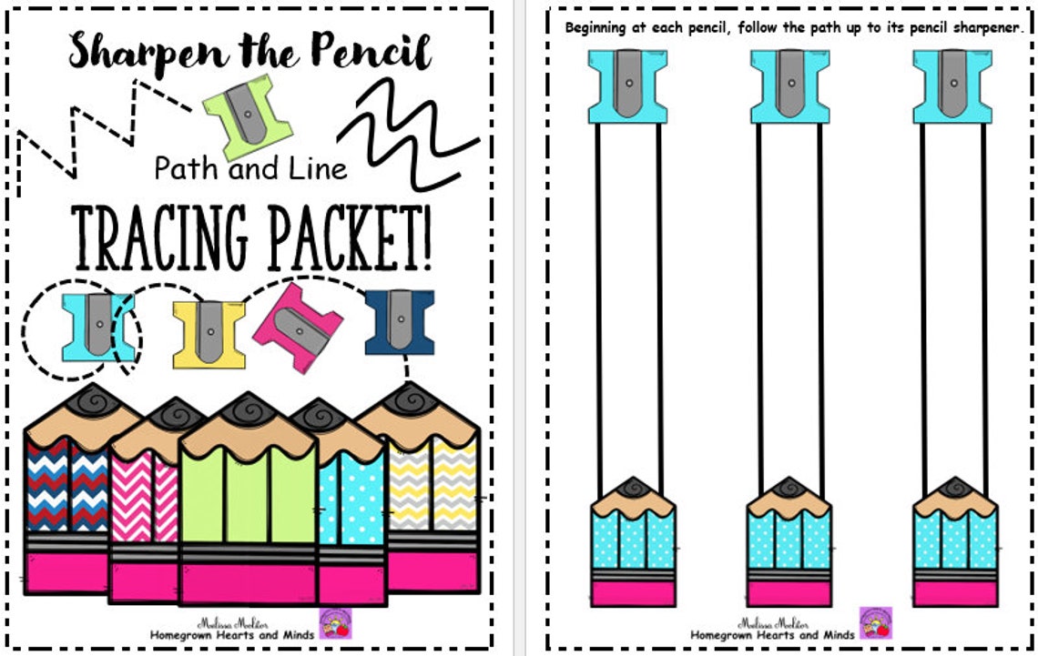 Sharpen the Pencil Path and Line Tracing - Etsy