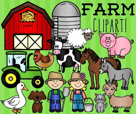Farm Clipart - Etsy