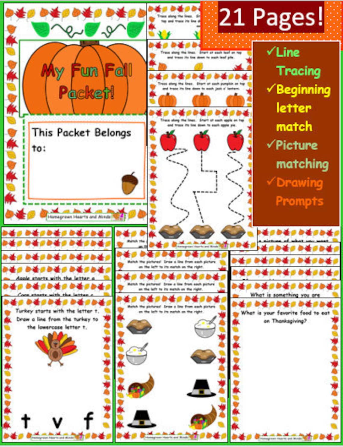 My Fun Fall Packet - Etsy