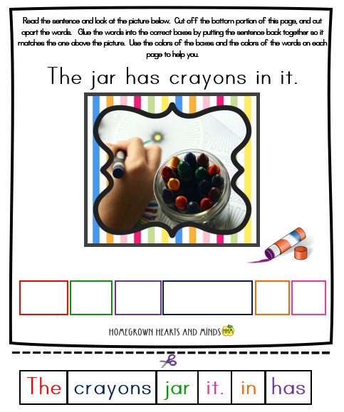 Put the Sentences Back Together (cut and Paste) - Etsy