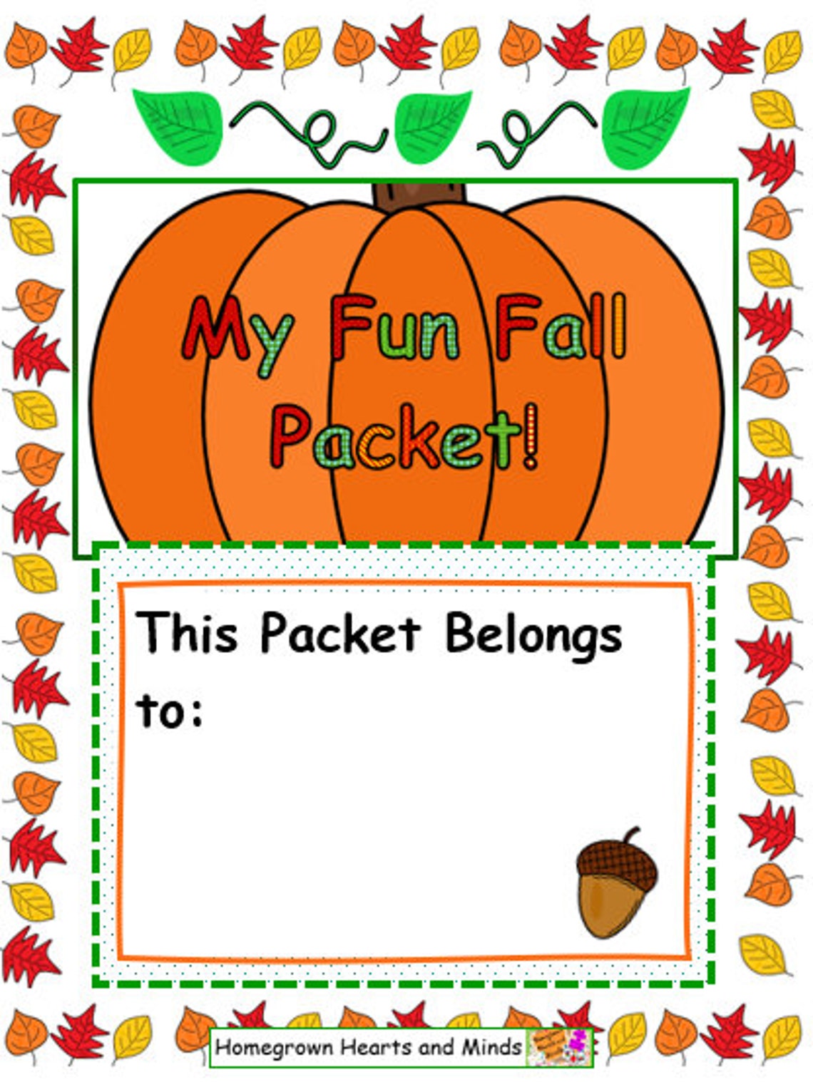 My Fun Fall Packet - Etsy