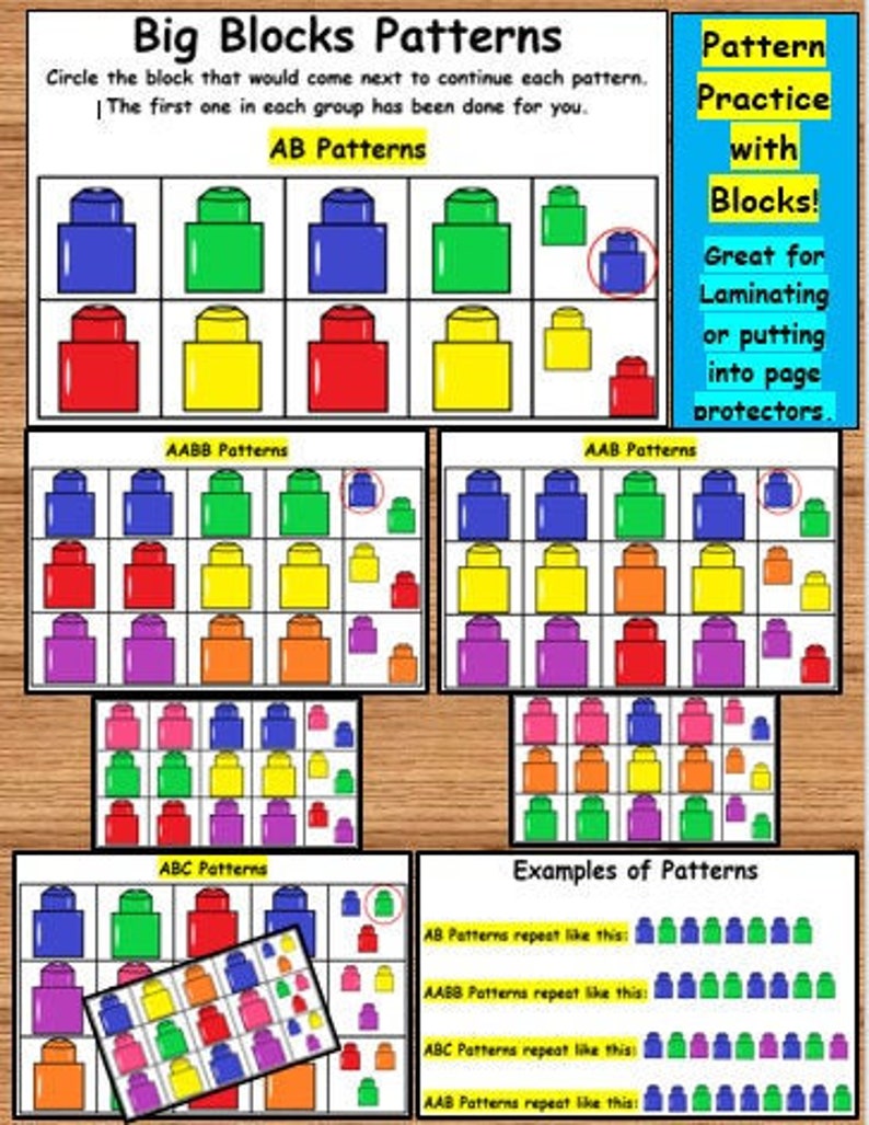 Big Blocks Pattern Practice - Etsy