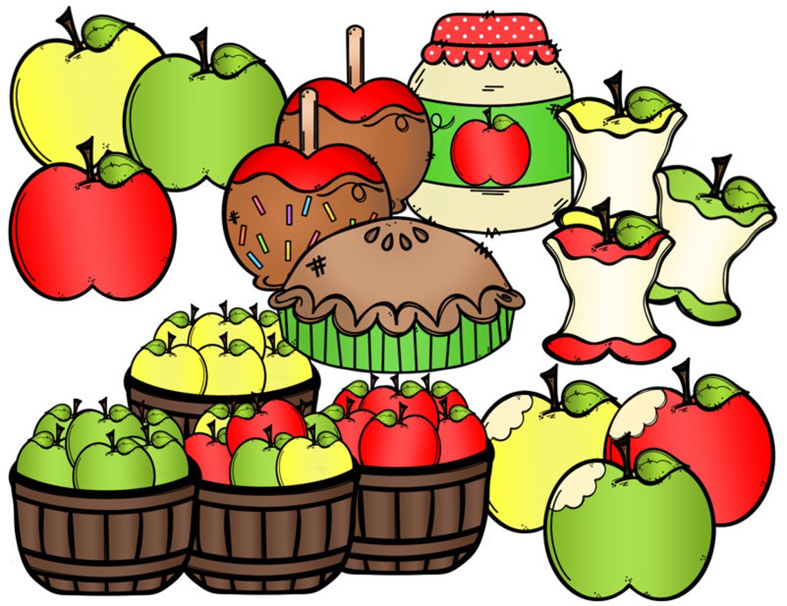 Apples Clipart - Etsy